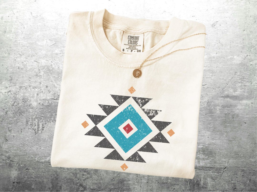 Aztec Pattern T-shirt, Southwestern Shirt, Vintage Western Shirt ...