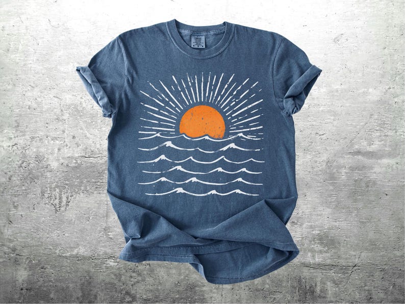 Beach Shirt, Vintage Sun, Oversize, Womens, Mens, Comfort Colors T ...