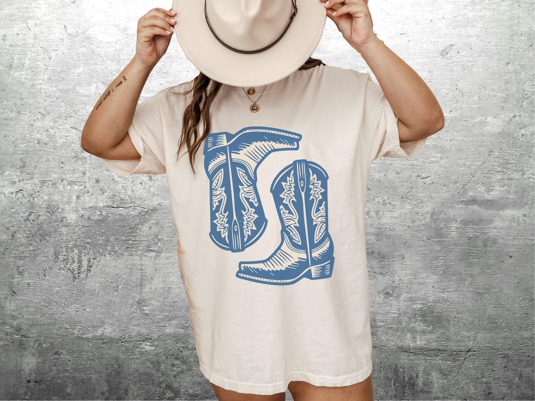 Vintage Western Shirt, Cowboy Boots Shirt, Womens Western Cowgirl Shirt ...