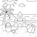 Summer Coloring Page for Kids - Printable PNG, Beach Day Activity Sheet ...