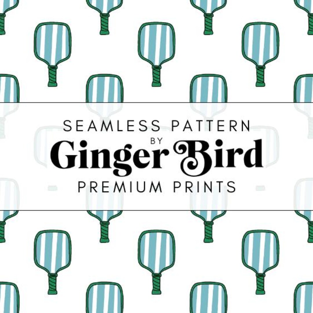 Blue Preppy Pickleball Paddles Seamless Pattern Set - Digital Download ...