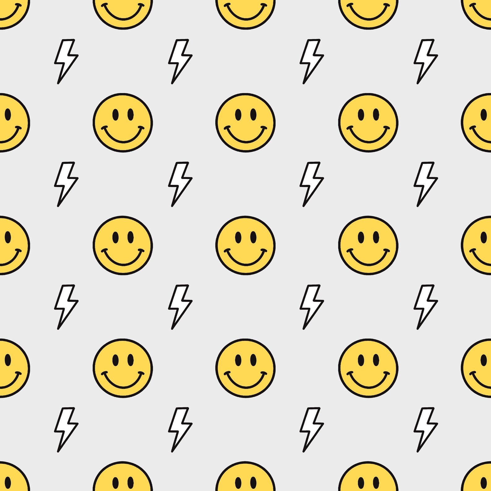 Simple Smiley Face Seamless Pattern - Digital Download - Etsy