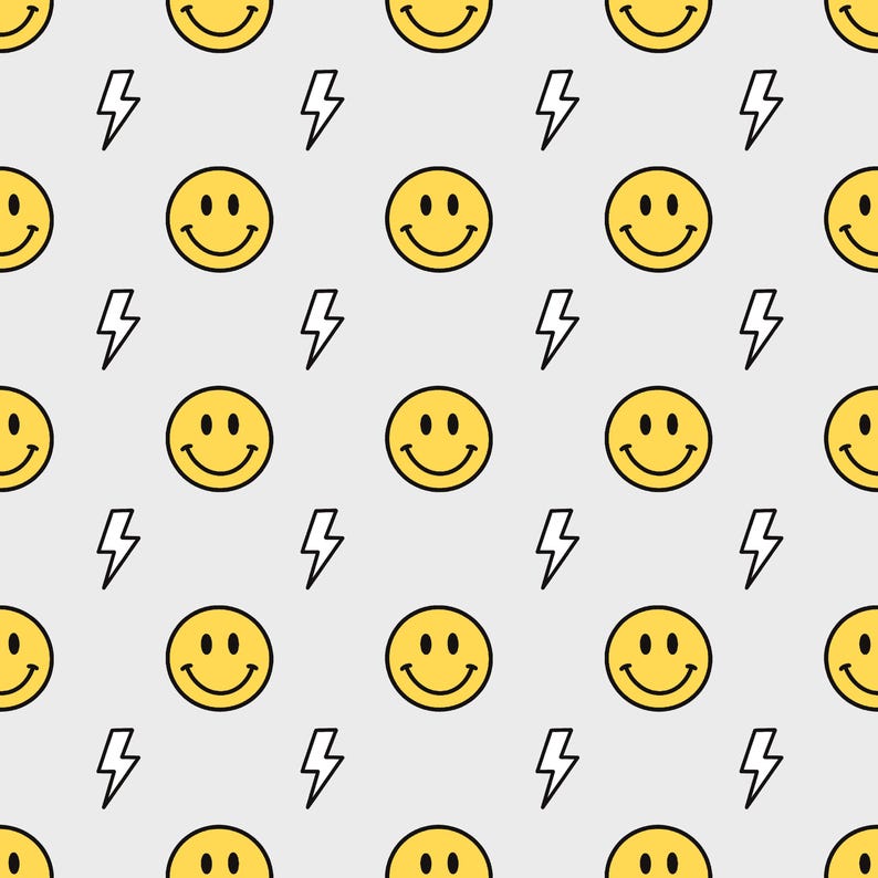 Simple Smiley Face Seamless Pattern - Digital Download - Etsy
