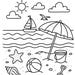 Beach Day Coloring Page: Summer Fun Activity (printable PNG) - Etsy