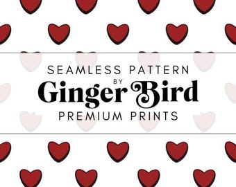 Red Hearts Seamless Pattern for Digital and Printable Designs ...