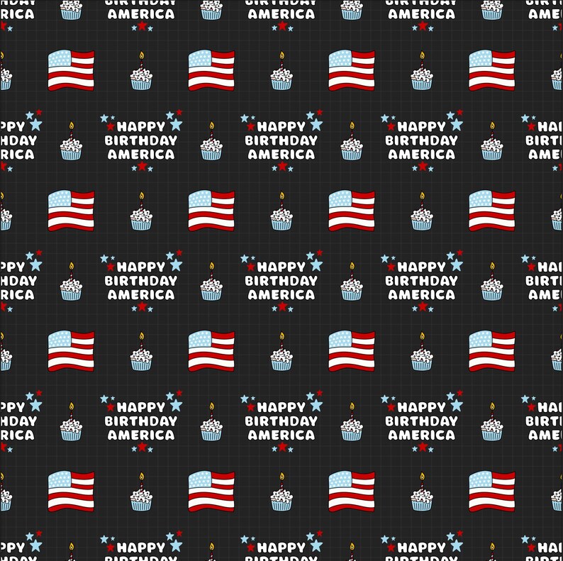 Happy Birthday America Seamless Pattern – 4th of July Digital Paper ...