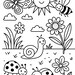 Summer Insects Coloring Page: Fun Art Activity (printable PNG) - Etsy