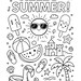 Hello Summer Coloring Page: Fun Summer Doodles (printable PNG) - Etsy