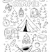 Camping Coloring Page for Kids: Summer Activity Sheet (printable PNG ...