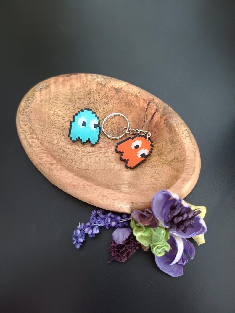 PAC MAN Ghost Pin and Keychain - Etsy Australia