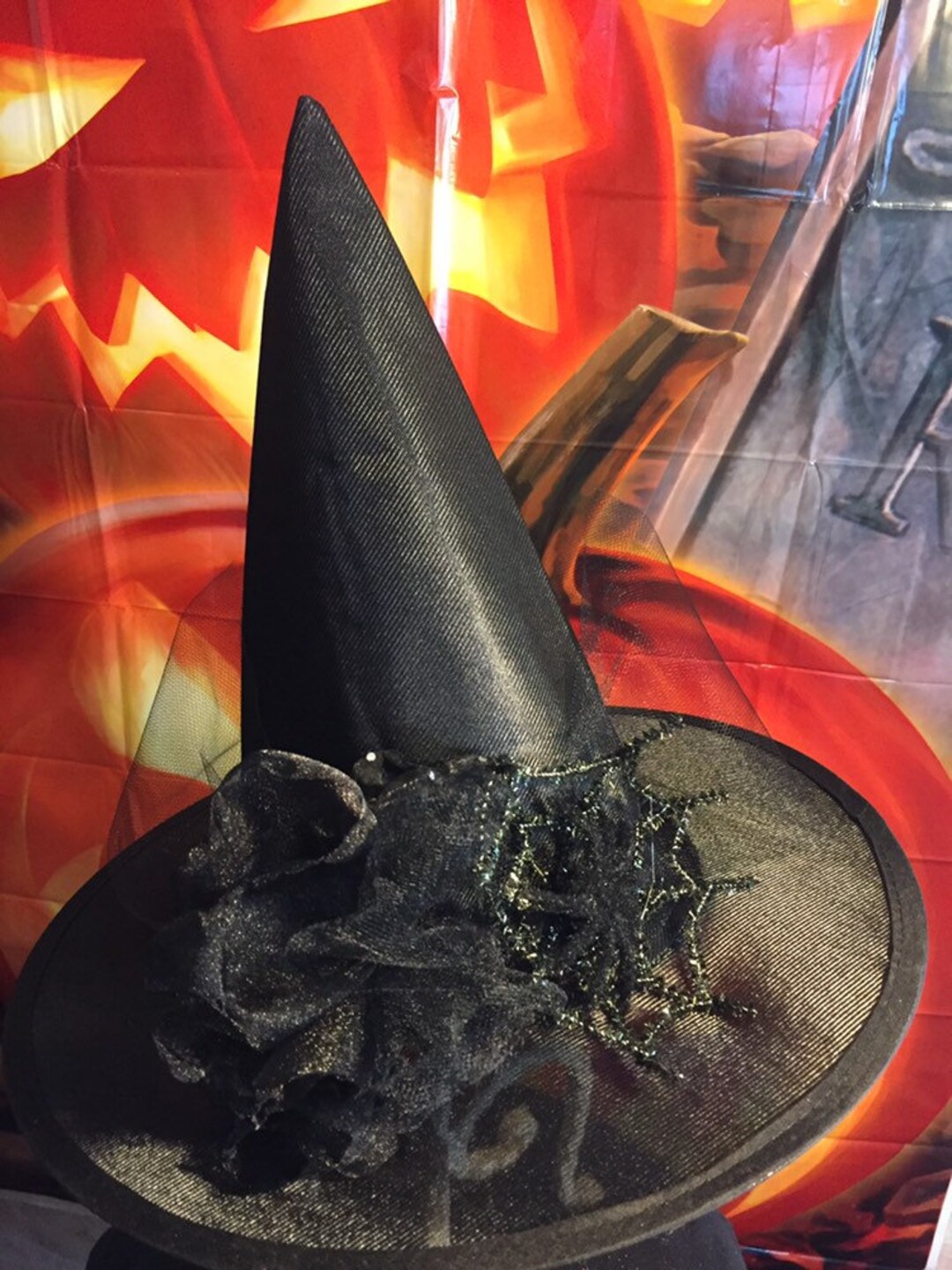 All Black Childs Witch Hat Little Girls Halloween Witch Hat - Etsy