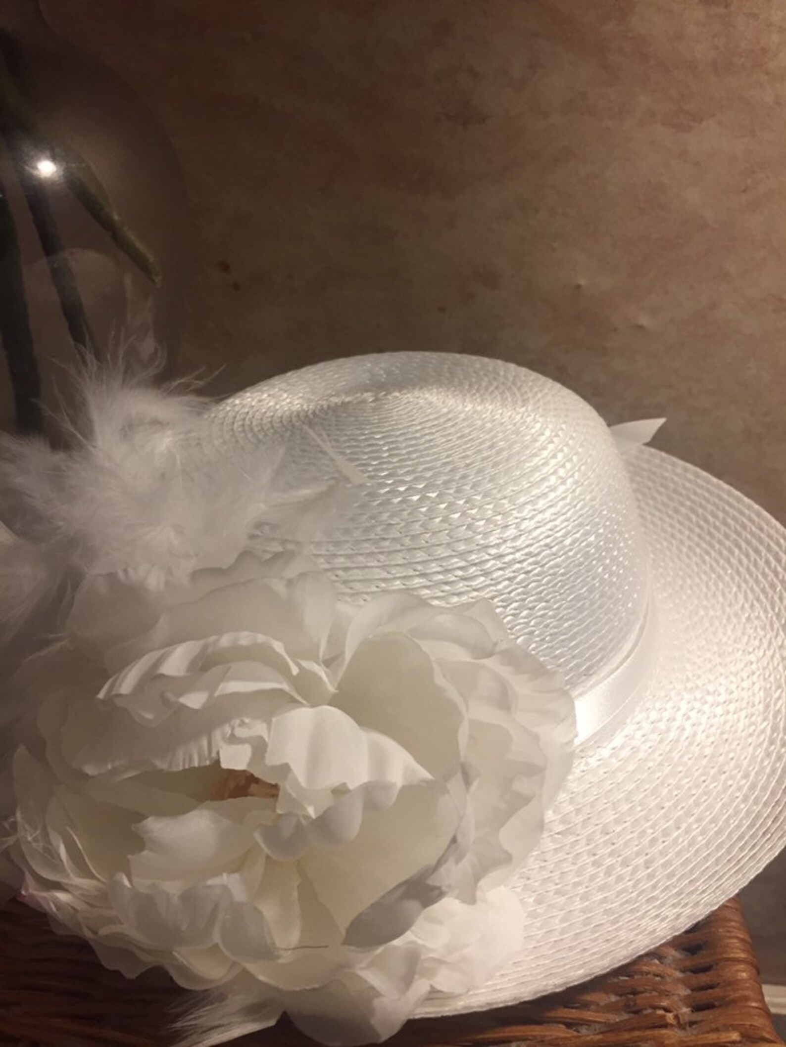 Little Girls White Tea Party Hat First Communion Flower - Etsy