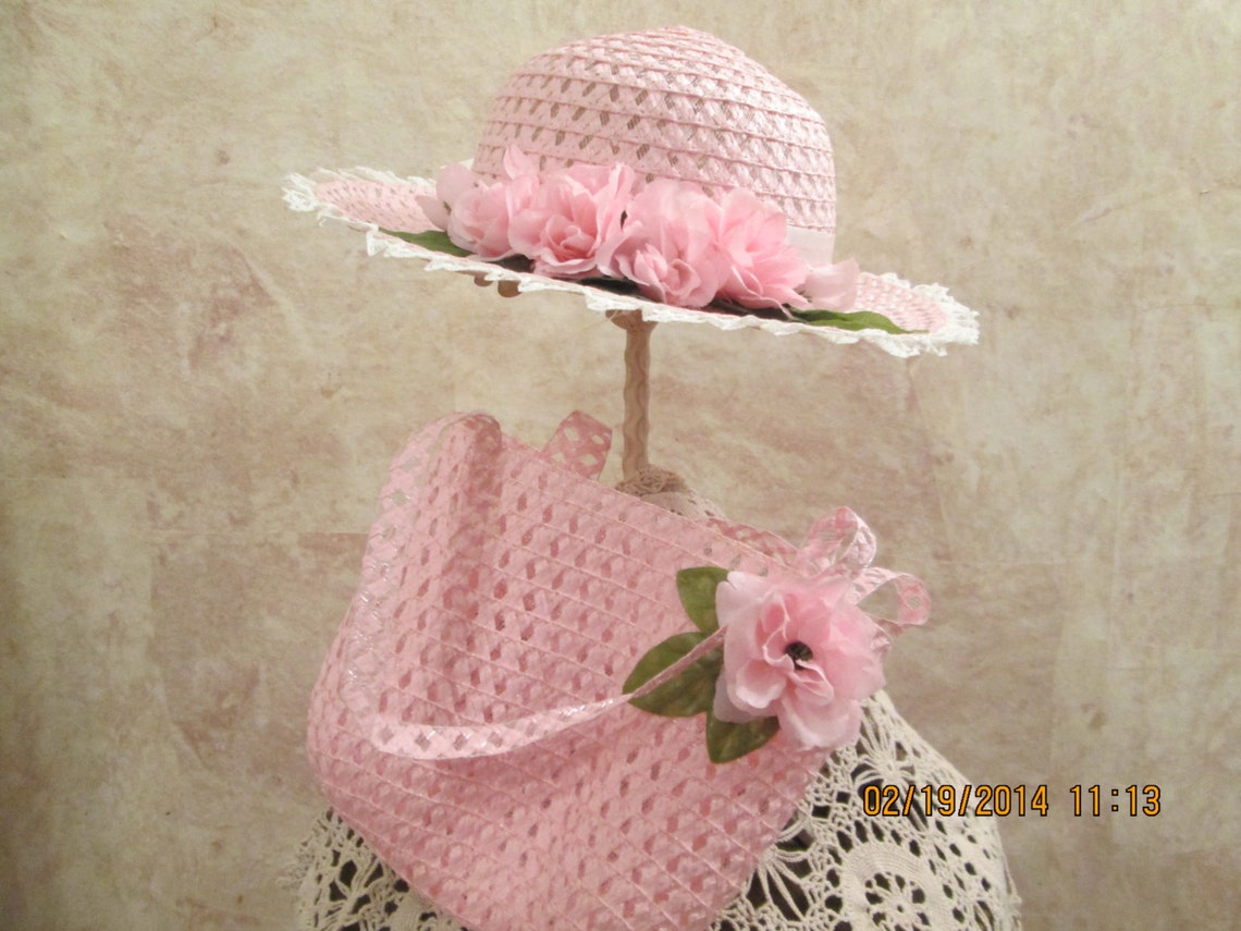 Pink Easter Hat and Handbag Set Girls Easter Hat and Purse - Etsy