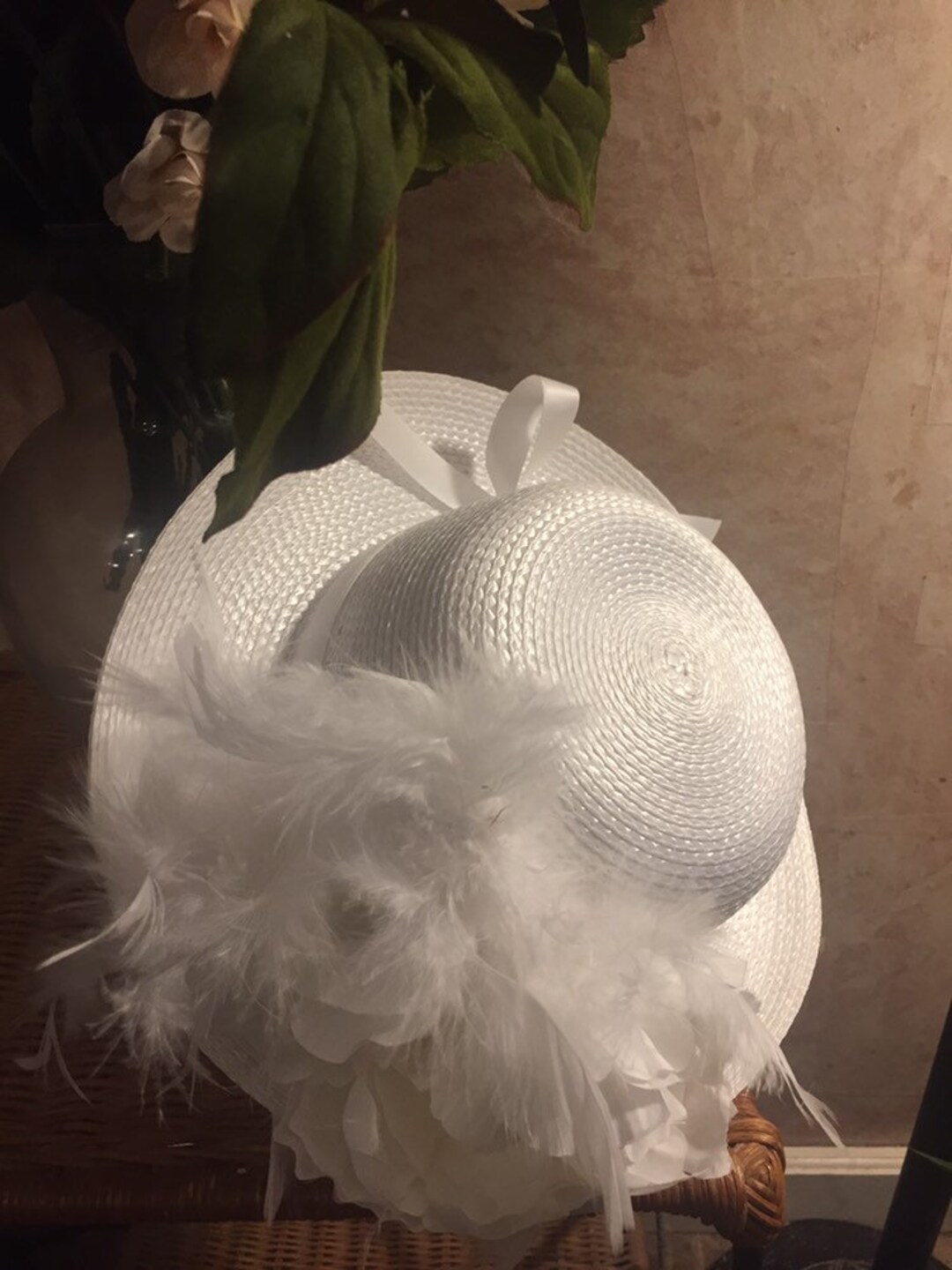 Little Girls White Tea Party Hat First Communion Flower - Etsy