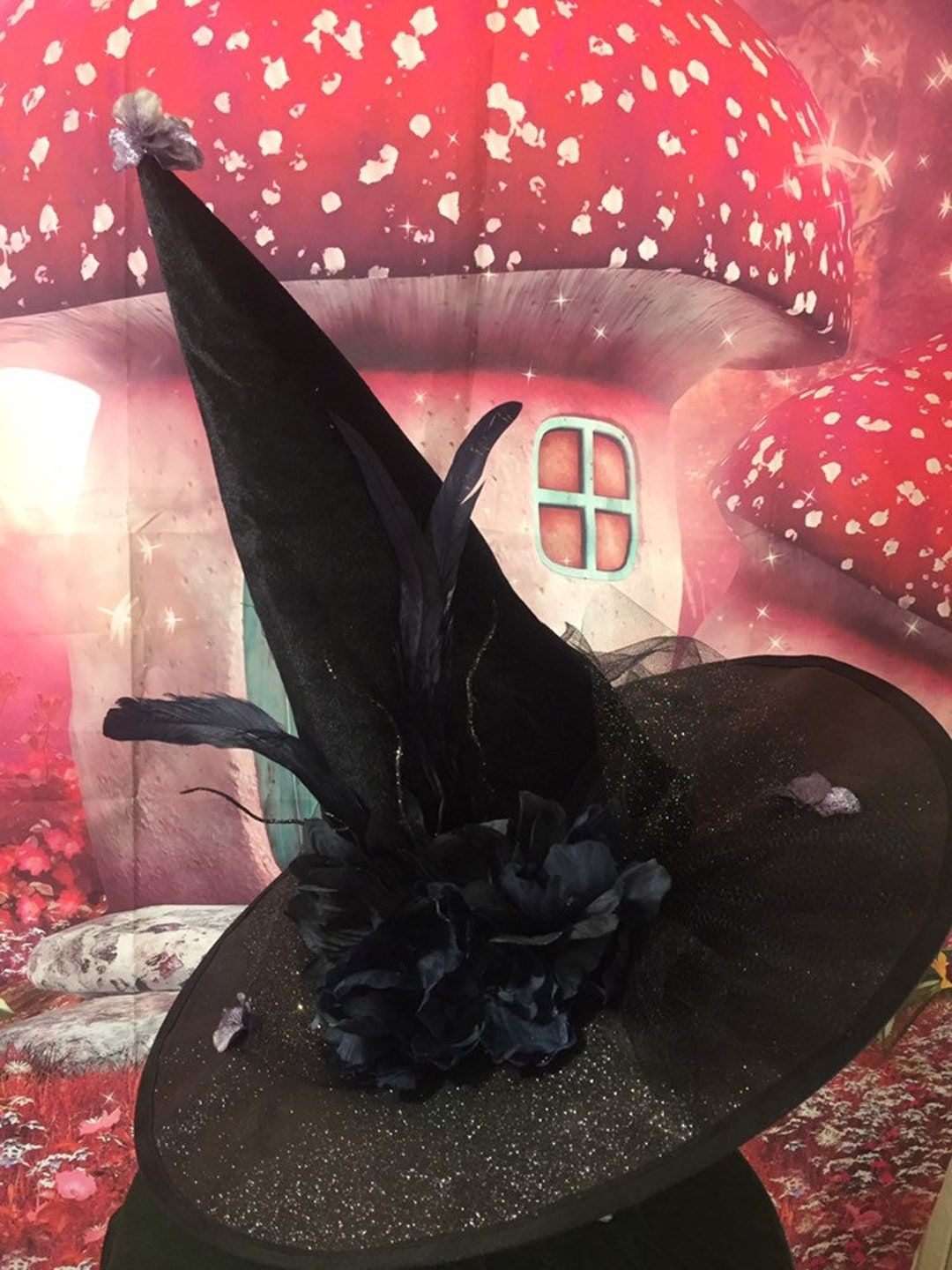 Moonlight Mystique Witch Hat - Costume Witch Hat - Black and Navy Blue ...