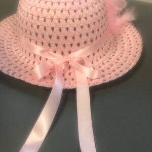 Pink Tea Party Hat - Girls Tea Party Hat With Feathers and Flowers ...
