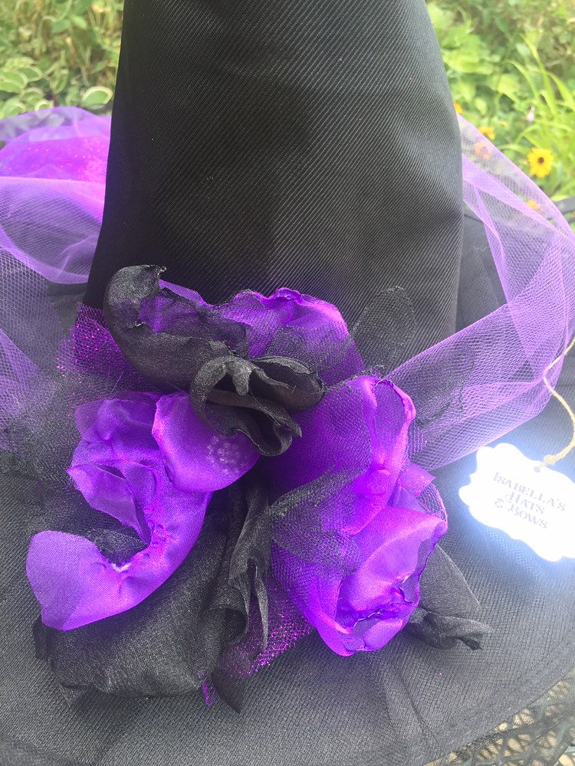 Costume Witch Hat in Black and Purple With Tutu in Back - Etsy