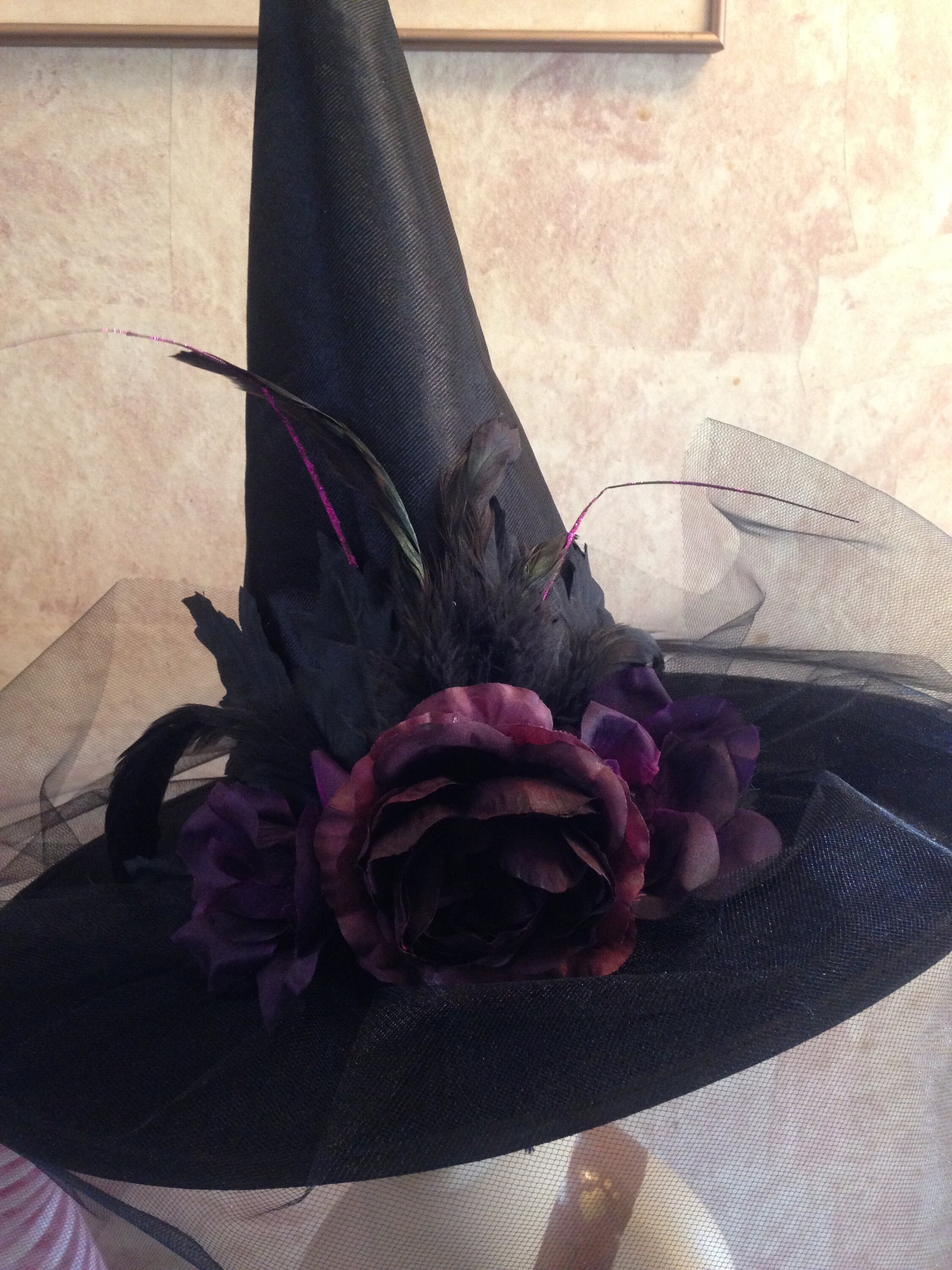 Witch Hat Black and Purple Witch Hat Wiccan or Halloween | Etsy