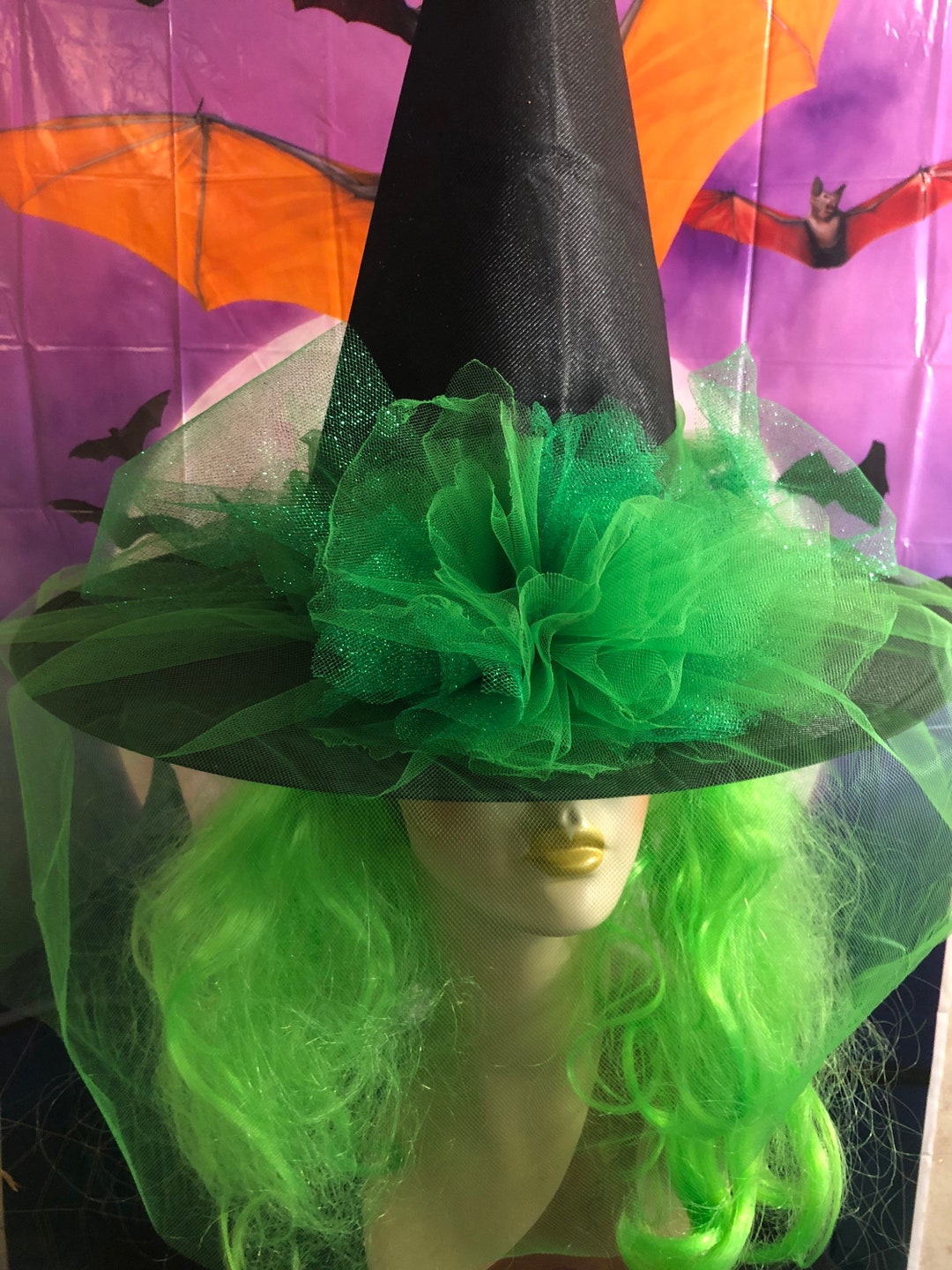Wicked Witch Hat - Emerald Green Witch Hat - Costume Witch Hat - Etsy