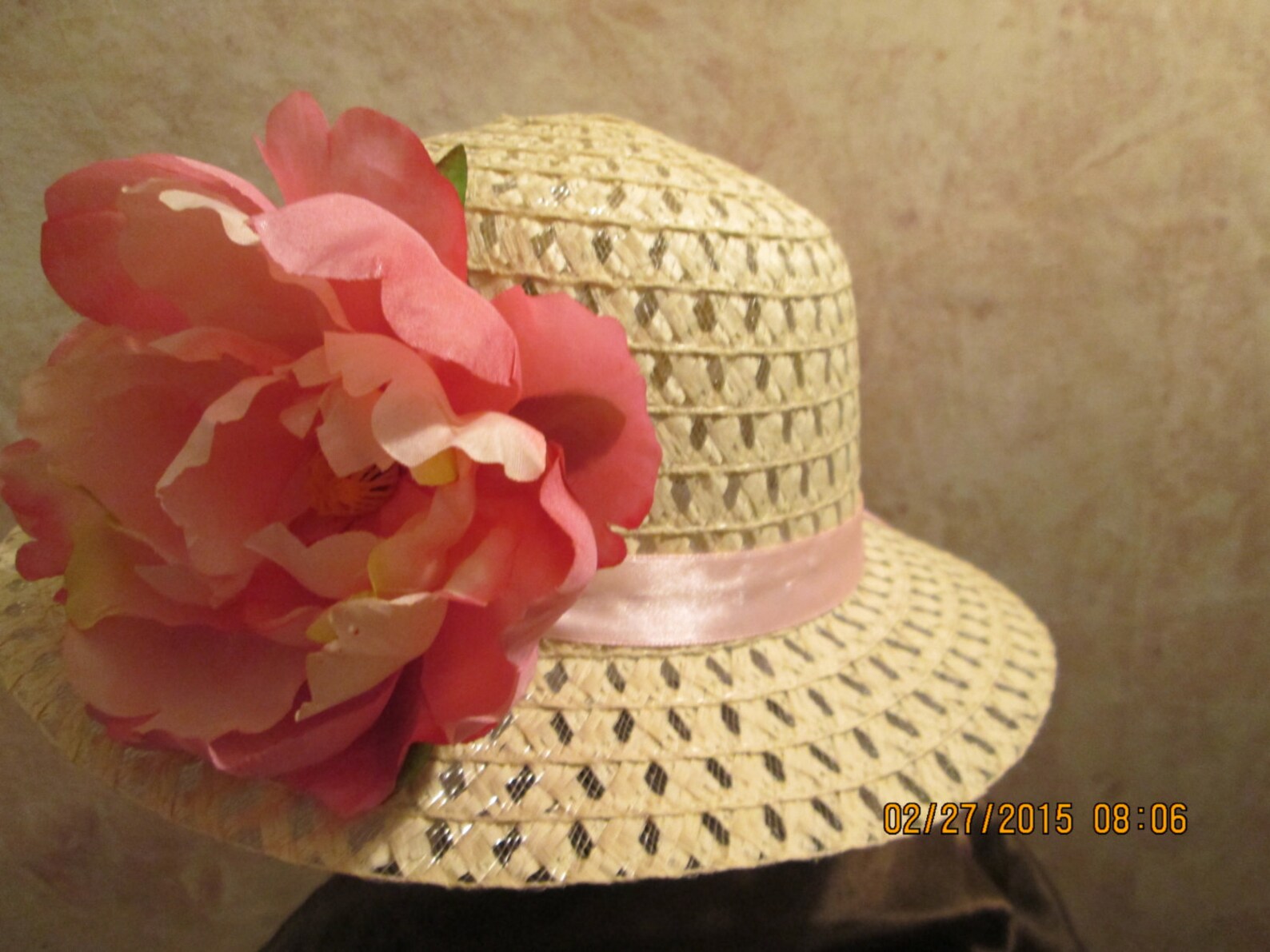 Beige Easter Hat With Peony Girls Easter Hat Girls Derby - Etsy