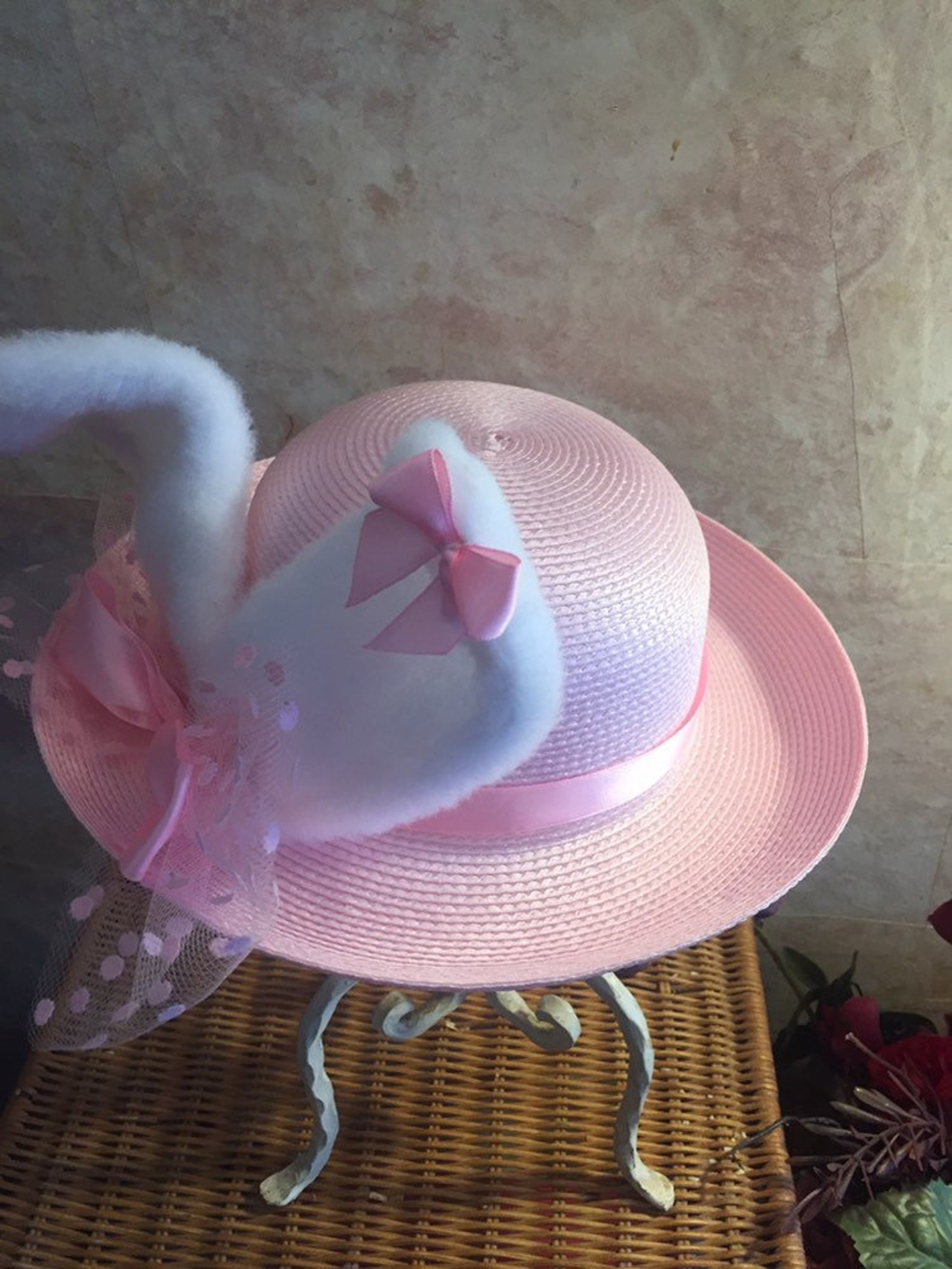 Pink Easter Hat Bunny Ear Hat - Etsy