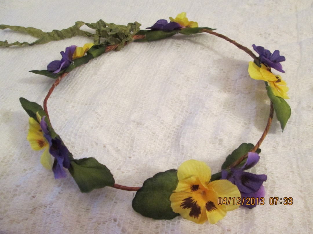 Floral Head Wreath - Grapevine Head Wreath - Flower Girl Head Wreath ...