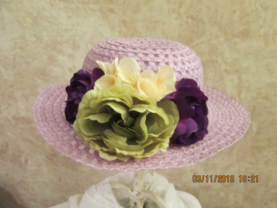 Girls Lavender Easter Hat - Girl's Easter Hat - Tea Party Hat - Girls ...