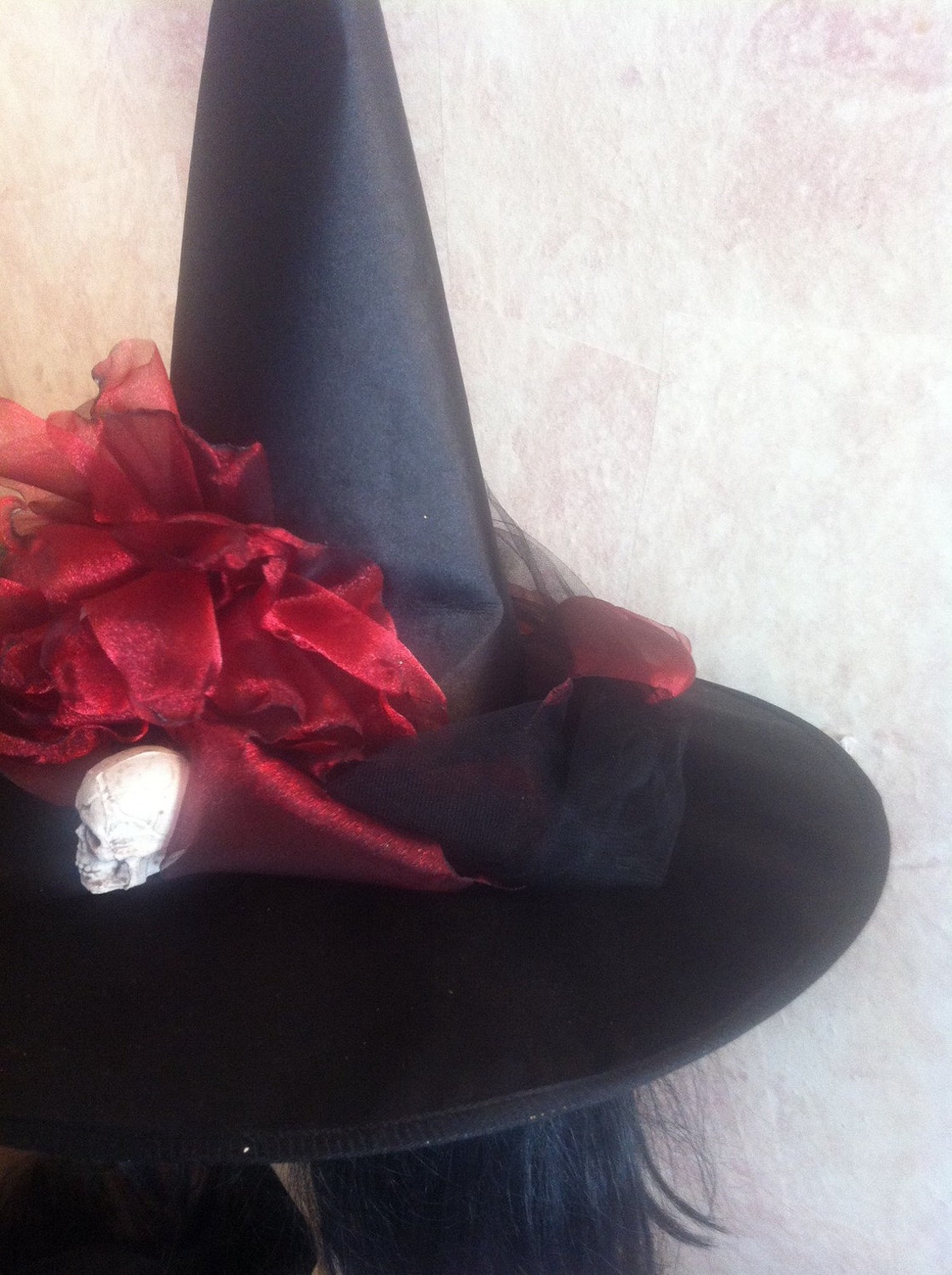 Scarlet Fantasy Witch Hat – Organza & Tulle, Halloween Costume - Etsy