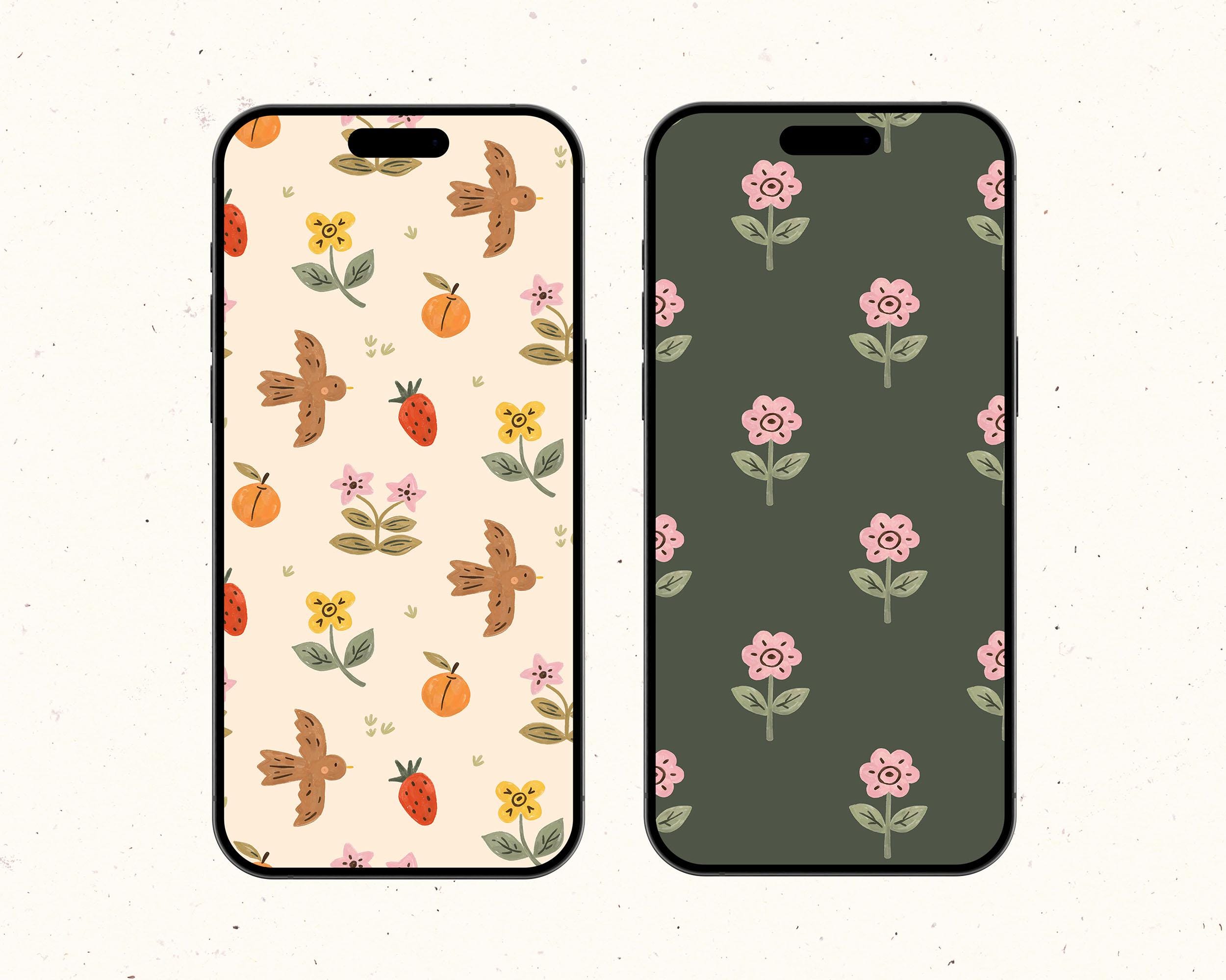 Botanical Phone Wallpapers "in Bloom" (set of 4) | Digital Download ...