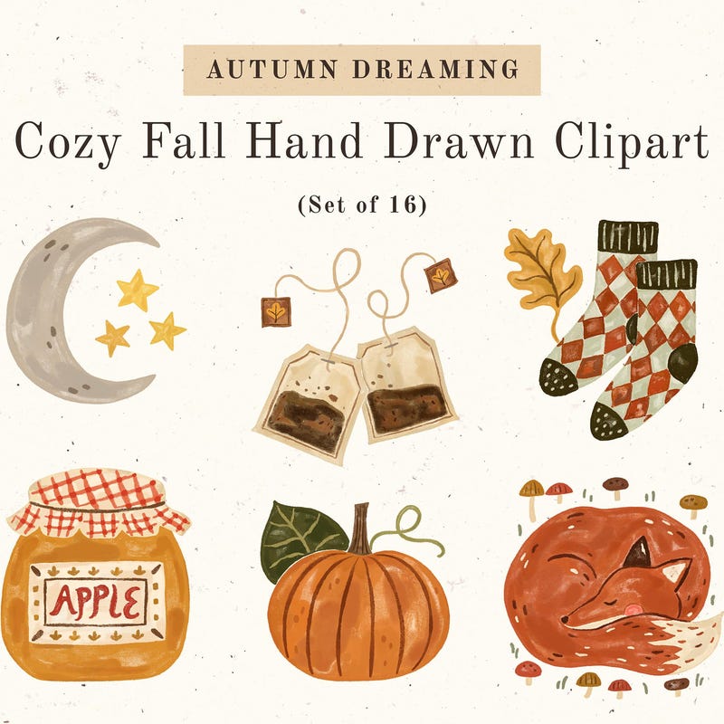 Cute October Clipart - Etsy