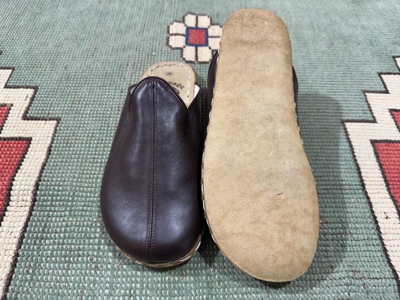 Handmade Leather Zero Drop Barefoot Slippers: Wide Toe Box Walking ...
