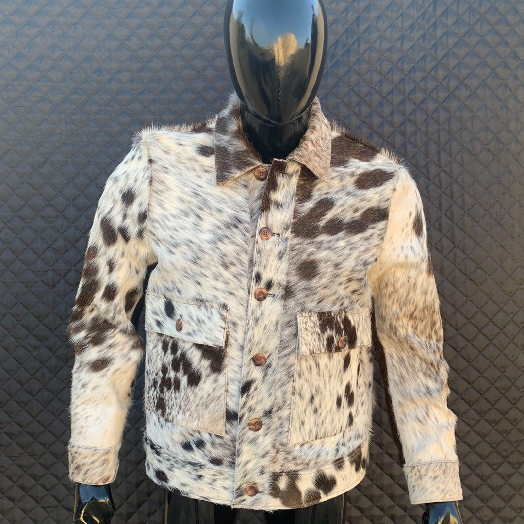 Cow Print Jacket Mens, Real Cowhide Bomber Style Jacket for Western ...