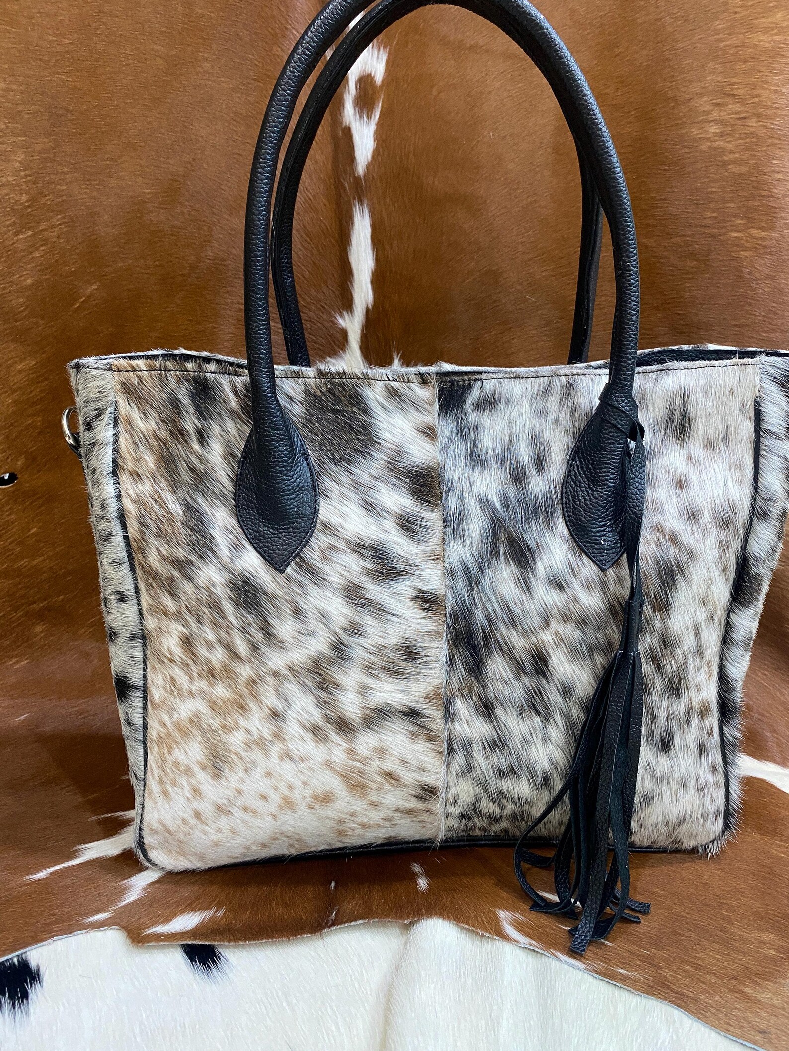 Cow Animal Print Tote, Trendy Cow Hide Bag for Women, Ideal for ...