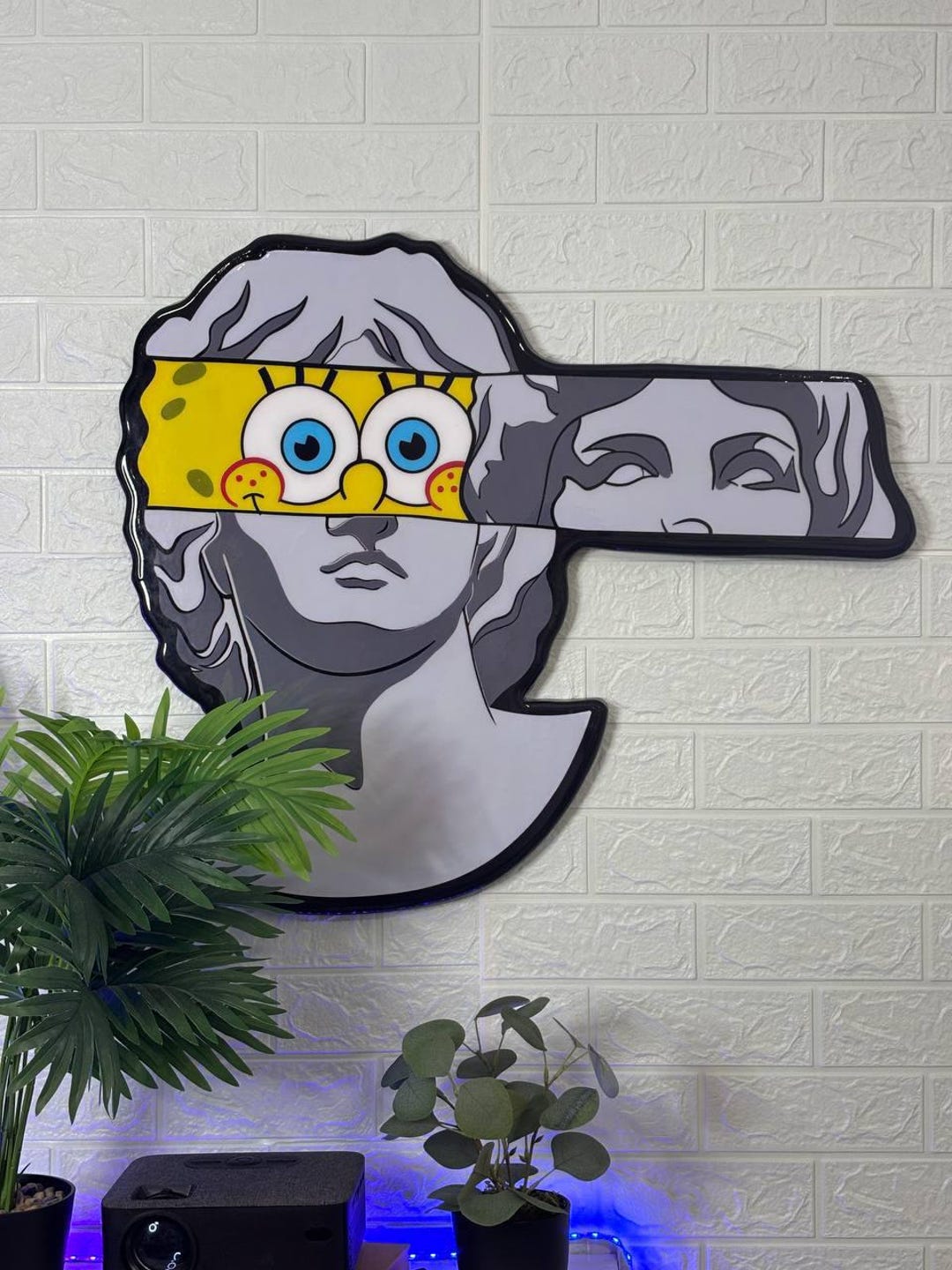 Spongebob Wall Art Resin. Handmade Classical Statue Decor - Etsy