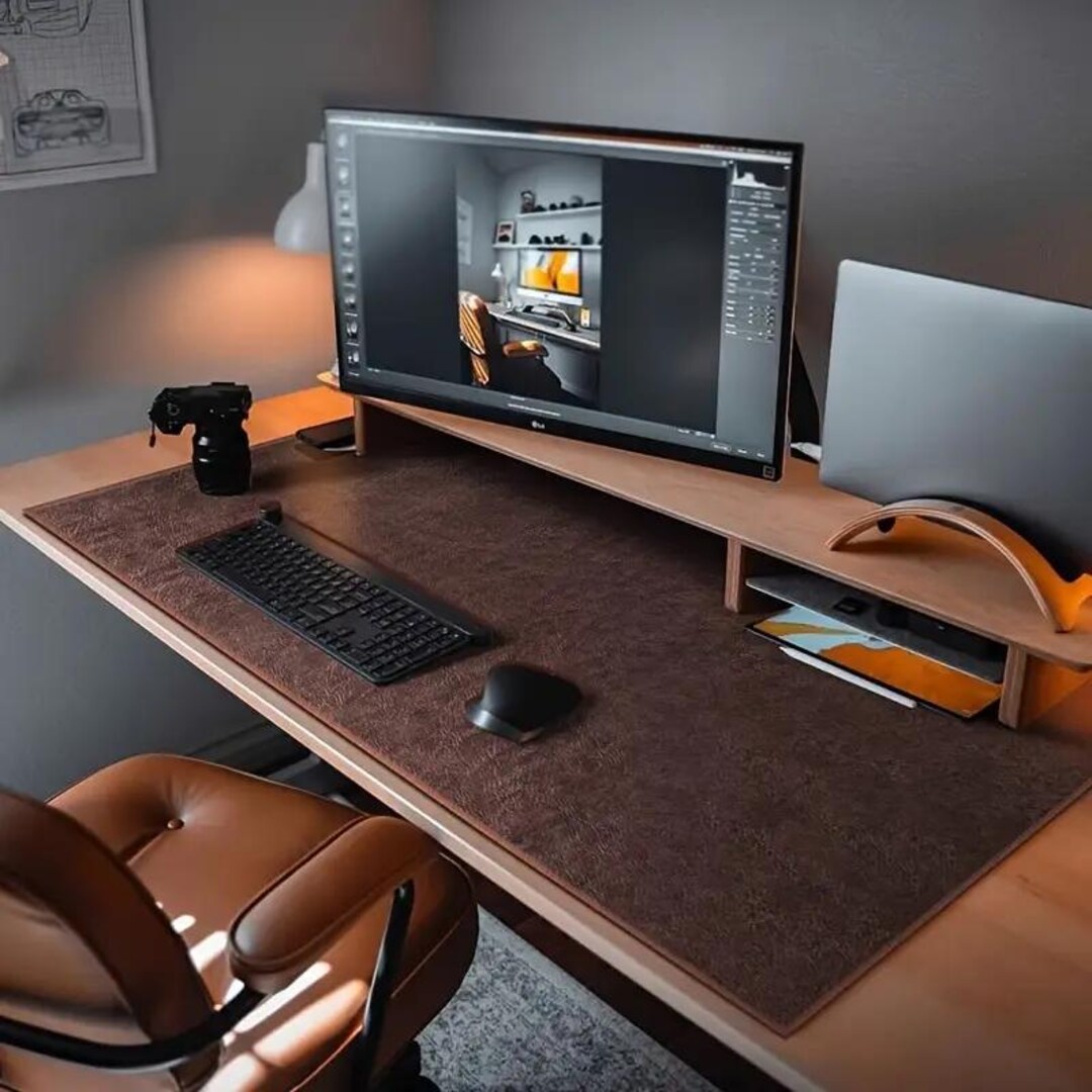 Dual Color Leather Desk Mat, Leather Desk Pad, Extended Mouse Pad ...