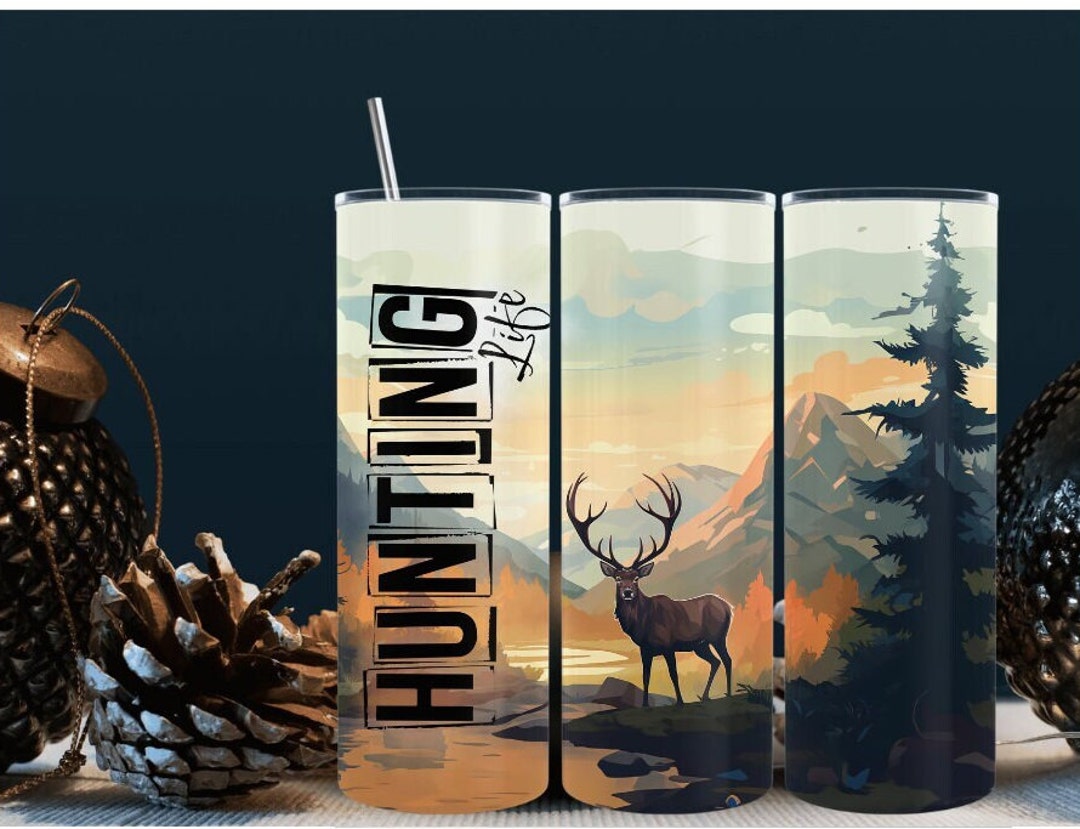 Big Buck in Wilderness Skinny Tumbler With Straw 20oz - Etsy