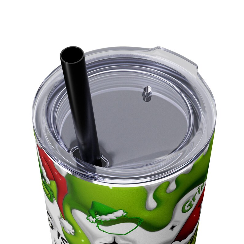 Grinch Collage Skinny Tumbler With Straw, 20oz - Christmas Gift ...