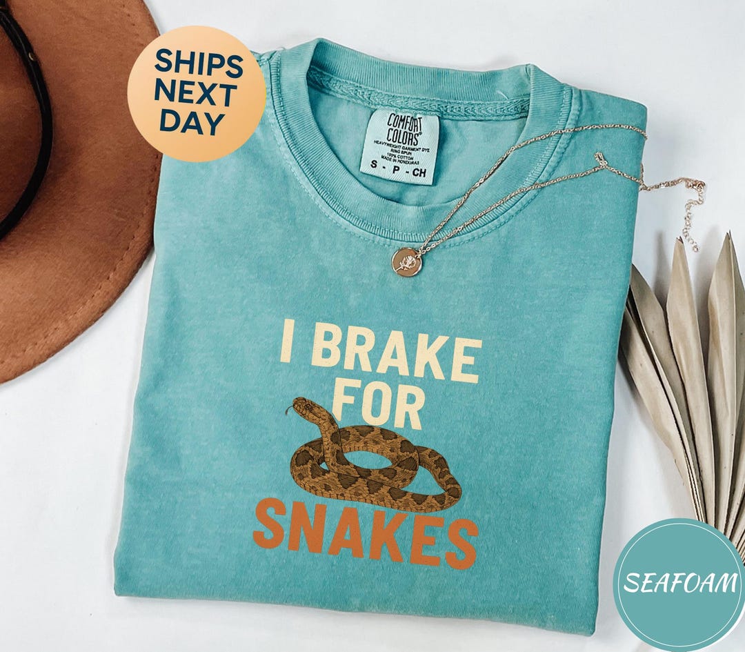 I Brake for Snakes Shirt, Comfort Colors, Funny Wildlife Lover Tee ...