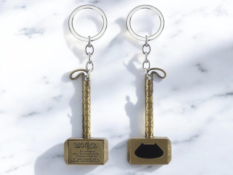 Thor’s Hammer Keychain – Metal Mjölnir Key Ring & Cosplay Prop Gift for ...