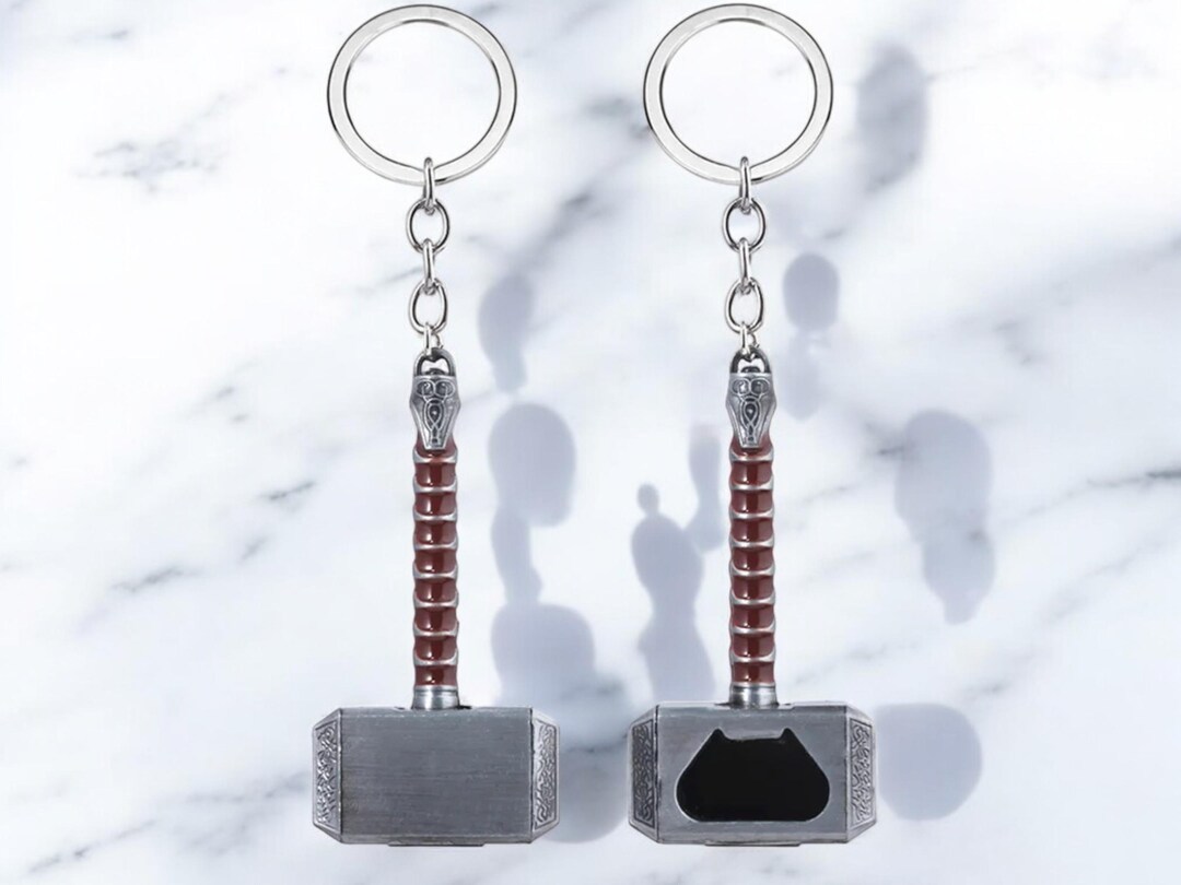Thor’s Hammer Keychain – Metal Mjölnir Key Ring & Cosplay Prop Gift for ...