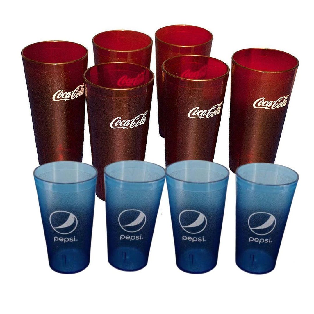 24oz Coca Cola Cups Tumblers Logo Ruby Red Retro & 24oz Pepsi Blue ...