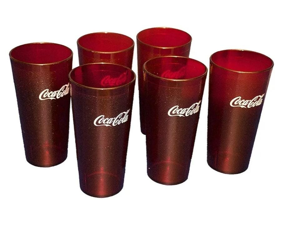 24oz Coca Cola Cups Tumblers Logo Ruby Red Retro & 24oz Pepsi Blue ...