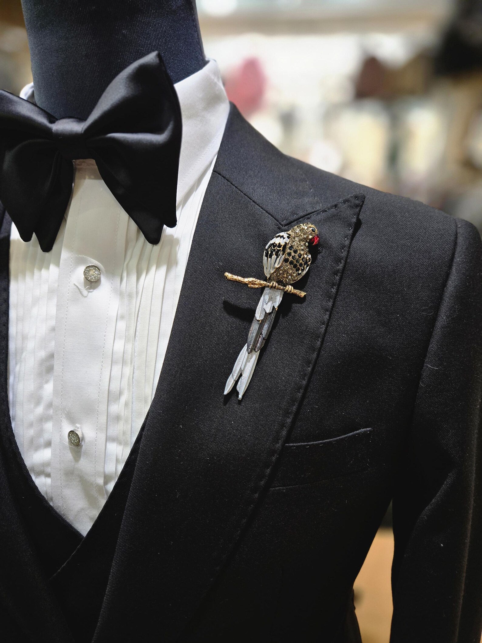 Gold and Grey Color Pierrot Brooch Pin: Elegant Luxe Lapel Accessory - Etsy