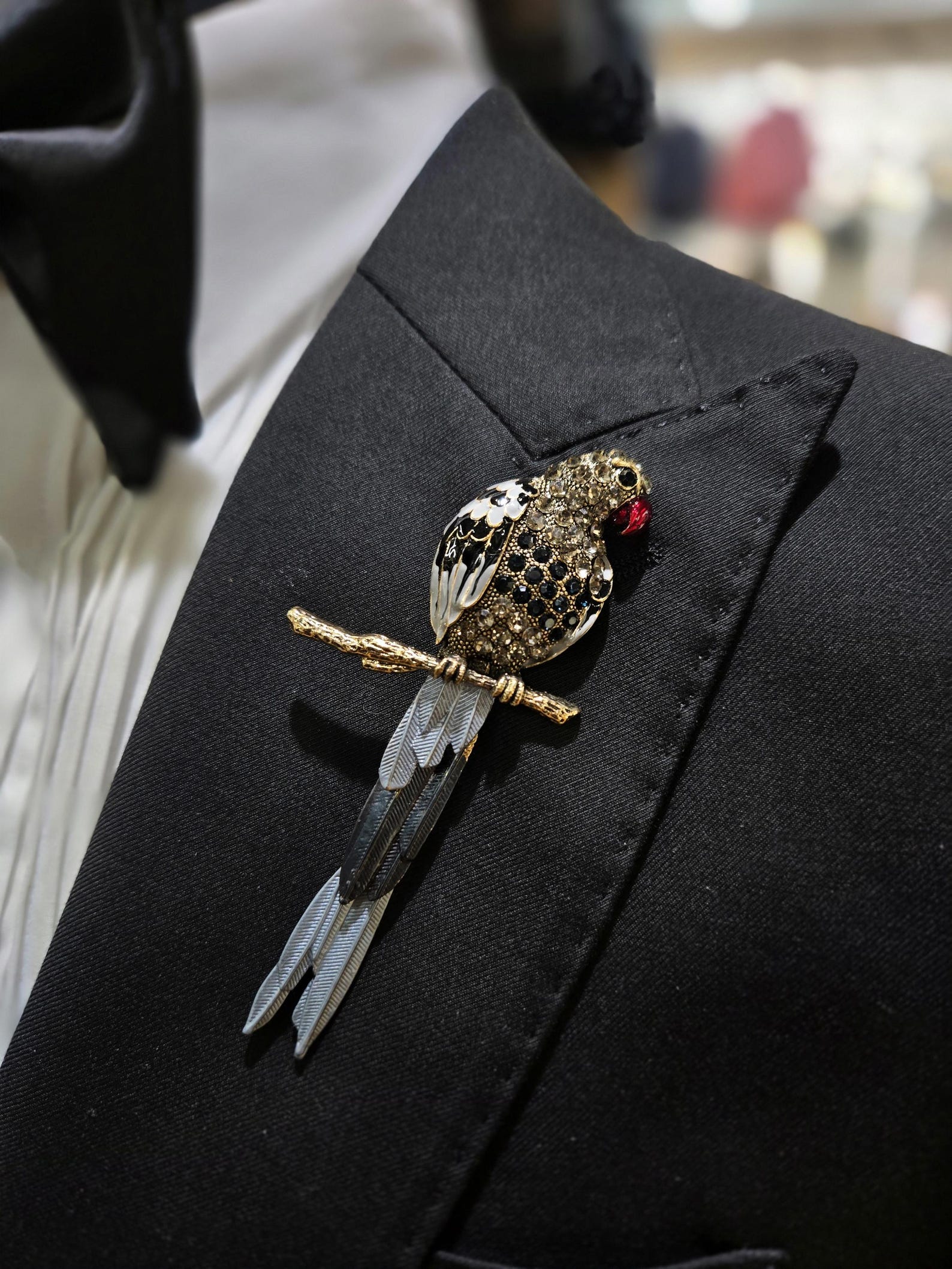 Gold and Grey Color Pierrot Brooch Pin: Elegant Luxe Lapel Accessory - Etsy