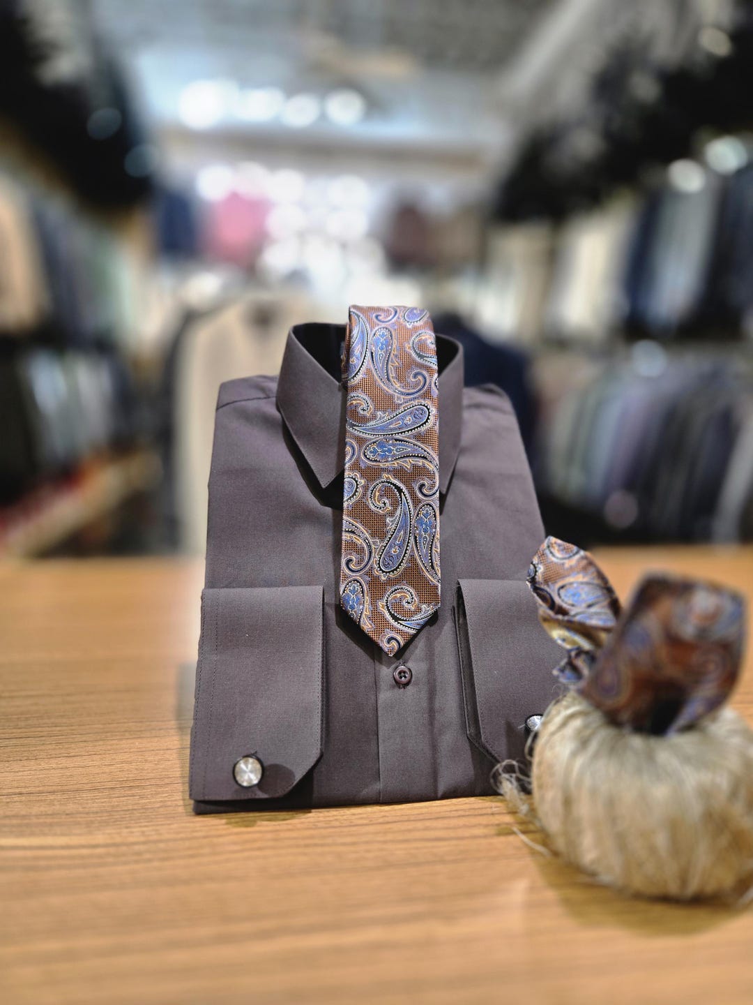 Brown Laydown Collar Dress Shirt: Men's Formal Wear - Etsy