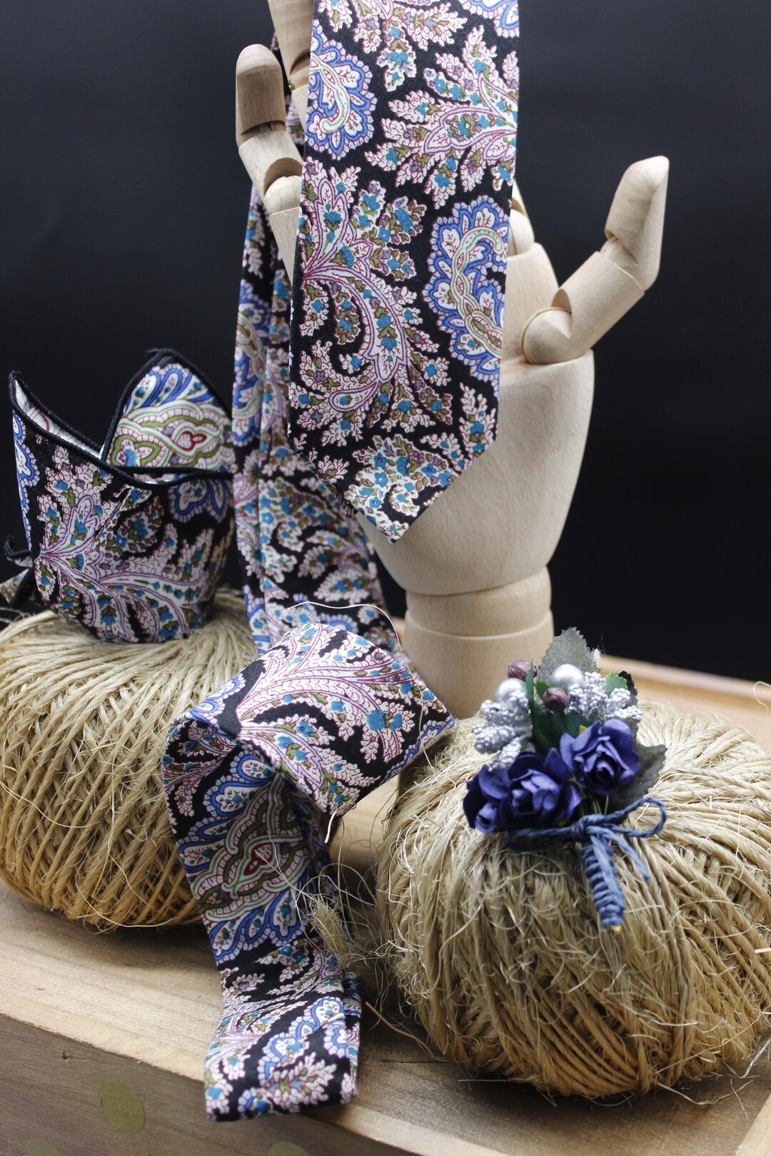 Necktie Set Floral (multi Color) for Weddings, Proms, Formal Dates ...