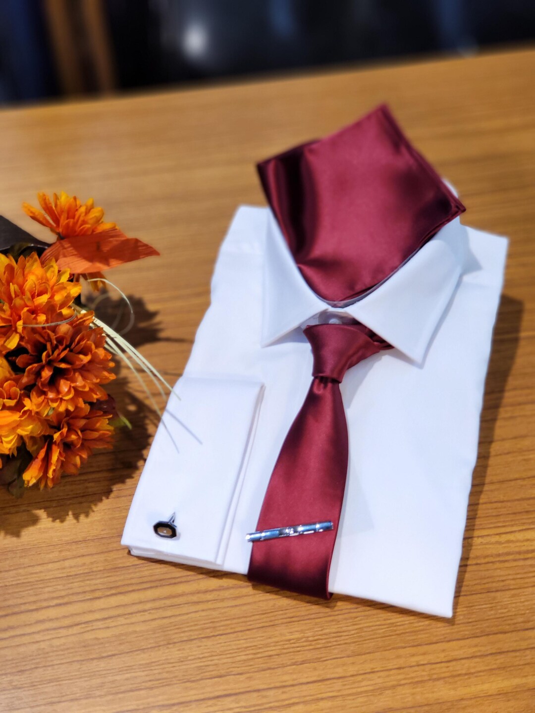 Necktie Set (burgundy) Color for Weddings, Proms, Formal Dates ...
