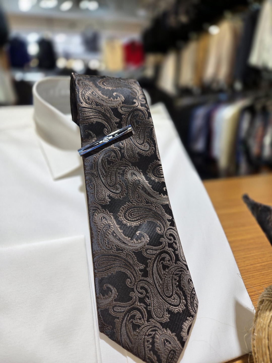 Necktie Set Paisley Texture (brown and Black) for Weddings, Proms ...