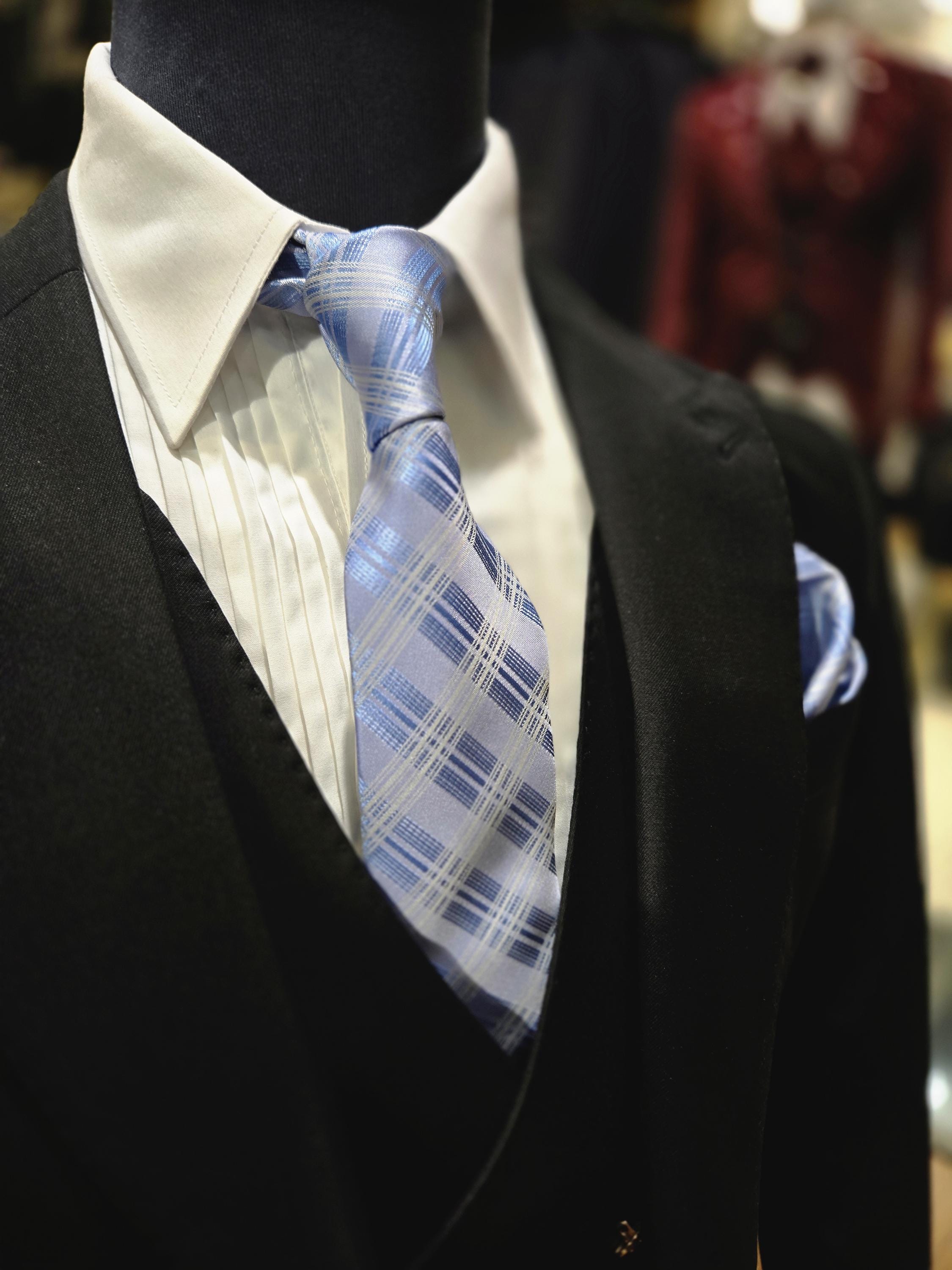 Texture Necktie Set: Light Blue Textured Tie With Hanky - Etsy