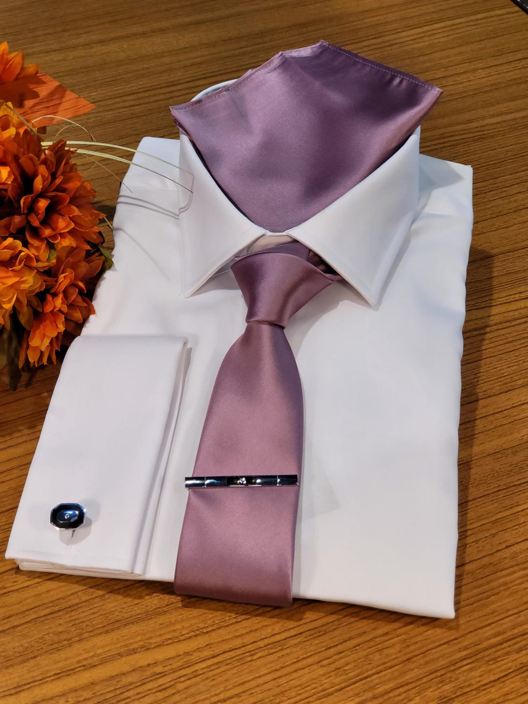 Necktie Set (mauve) Color for Weddings, Proms, Formal Dates ...